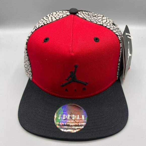 Jordan | Accessories | Air Jordan Trucker Hat Men Red Black Cement ...